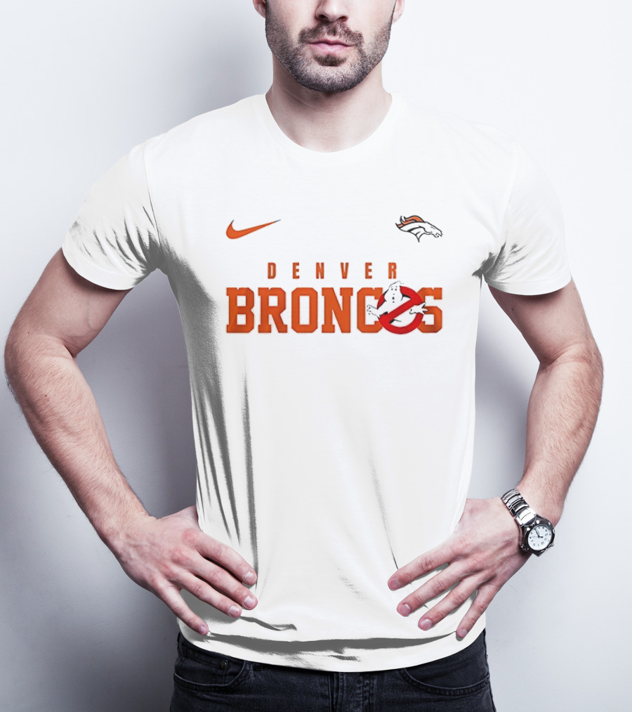 Nike Denver Broncos Ghostbusters Crossover Who Ya Gonna Call T-Shirt