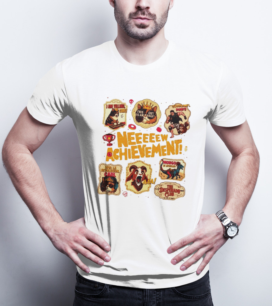 Neeeeew Achievement Viva La Revolucion Carl Goddamnit Donut Mongo The Desperado Club T-Shirt