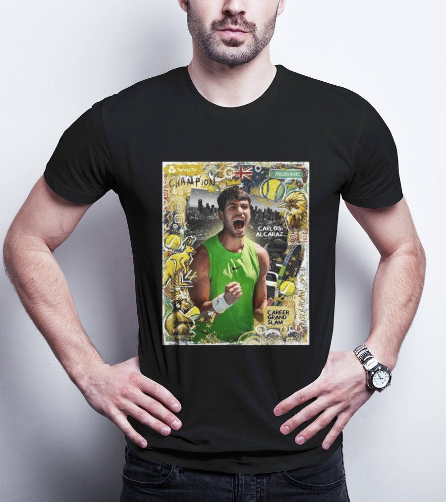 Carlos Alcaraz Champion Career Grand Slam Melbourne Tennis TV T-Shirt