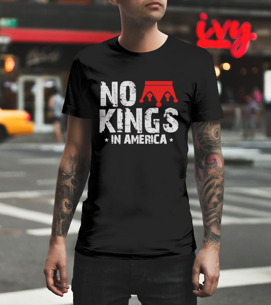 No Kings In America Red Crown T-Shirt