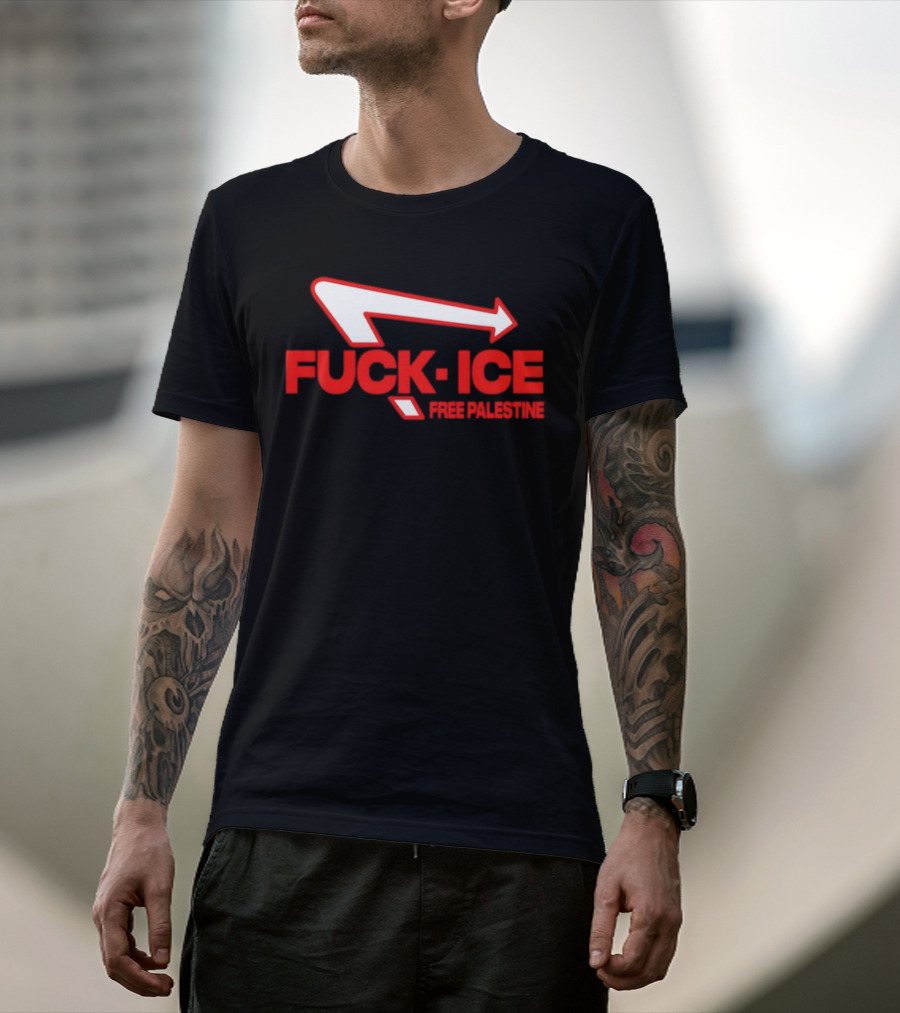 Fuck Ice Free Palestine Melt Ice T-Shirt