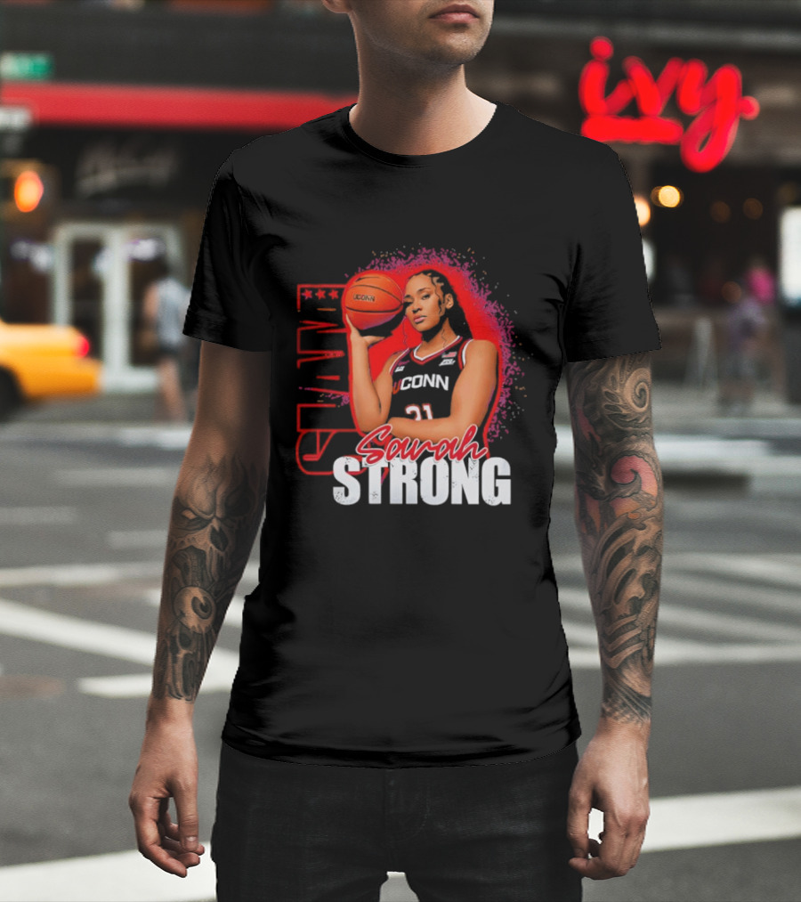 SLAM Sarah Strong #21 UConn Huskies Basketball Star T-Shirt