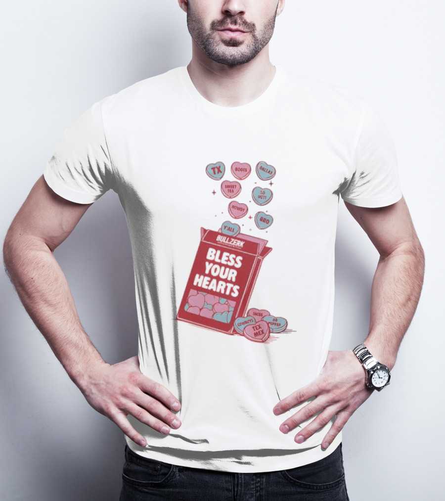 Bless Your Hearts Y'all Texas BBQ Tacos Tex Mex Rodeo Cowboys Sweet Tea Country T-Shirt