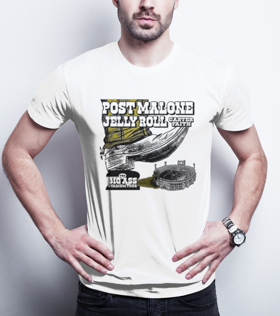 Post Malone Jelly Roll Carter Faith Big Ass Stadium Tour 2026 Dates T-Shirt