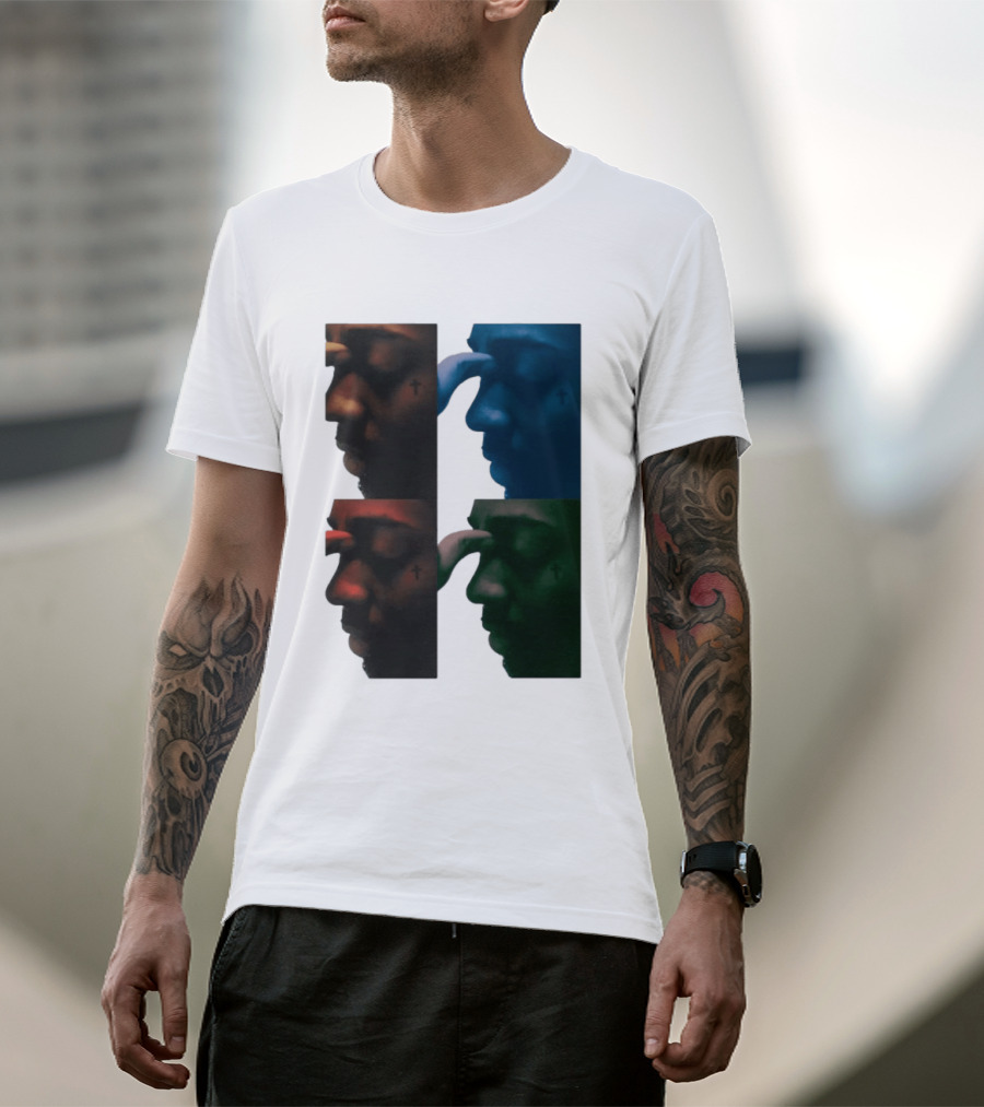 Brent Faiyaz Album Cover Cross Tattoo Four Panel Side Profile T-Shirt