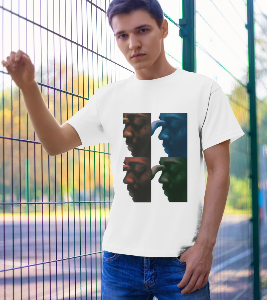 Brent Faiyaz Album Cover Cross Tattoo Four Panel Side Profile T-Shirt