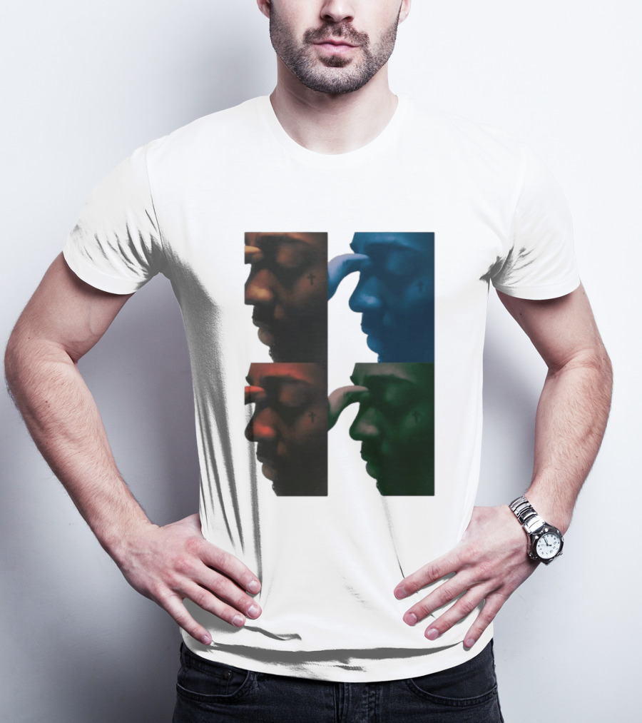 Brent Faiyaz Album Cover Cross Tattoo Four Panel Side Profile T-Shirt