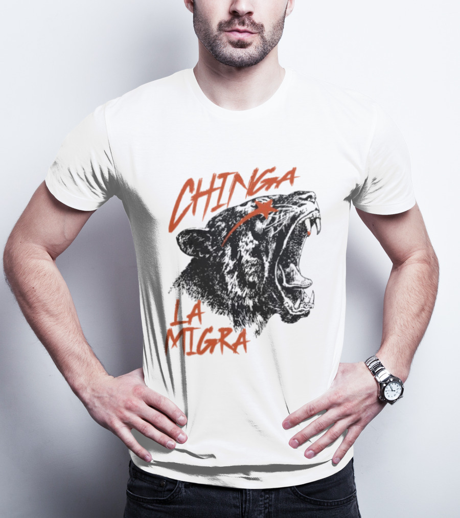 CHINGA LA MIGRA Roaring Tiger Immigrant Rights T-Shirt