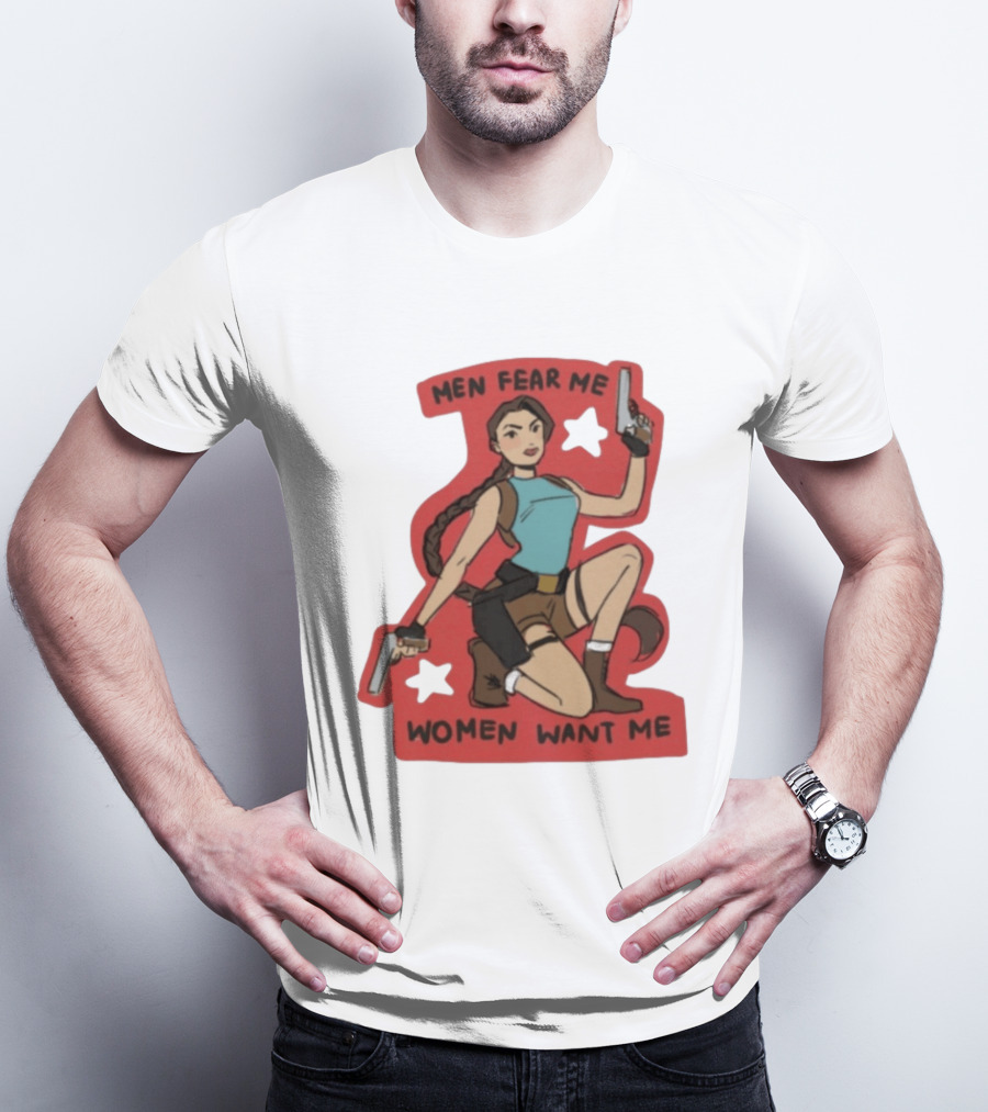 Men Fear Me Women Want Me Woman With Guns And Stars T-Shirt