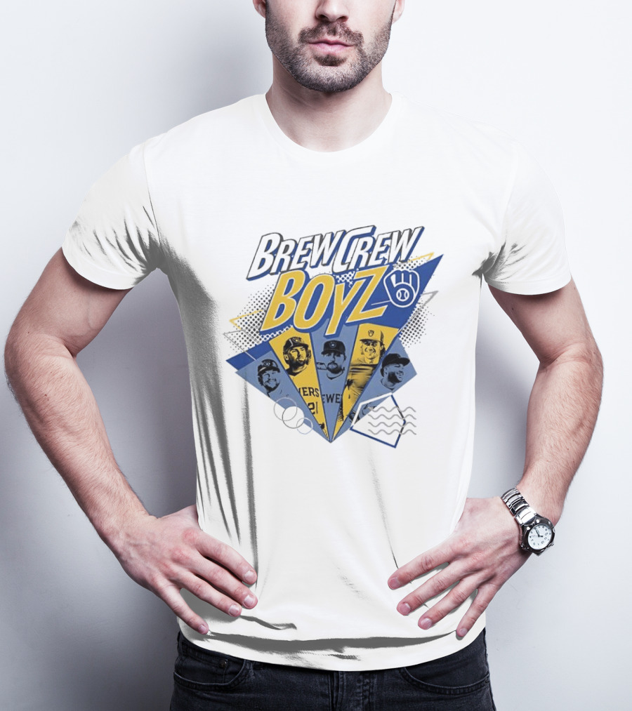 Milwaukee Brewers Brew Crew Boyz MLB Team Players Collage T-Shirt