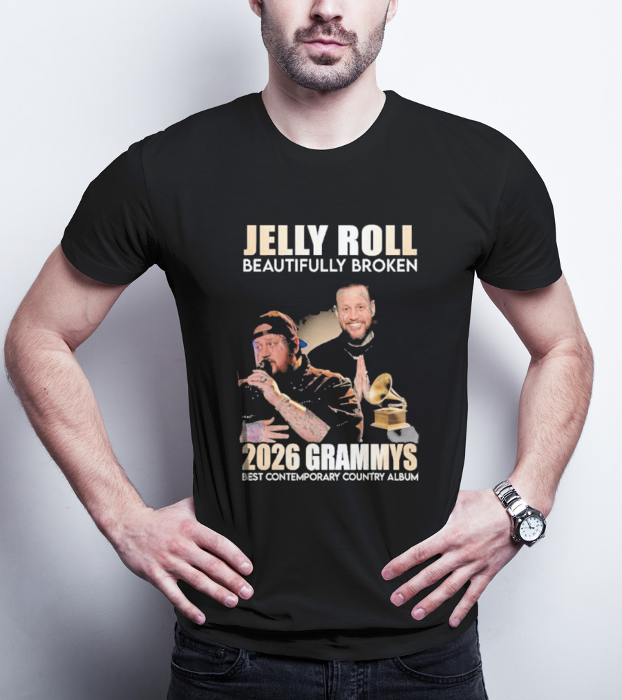 Jelly Roll Beautifully Broken 2026 Grammys Best Contemporary Country Album T-Shirt