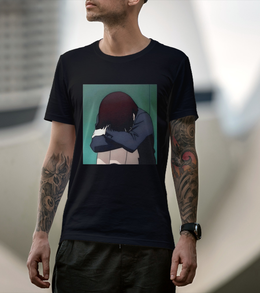 Lain Iwakura Sad Girl In Serial Experiments Lain Anime Iconic Scene T-Shirt