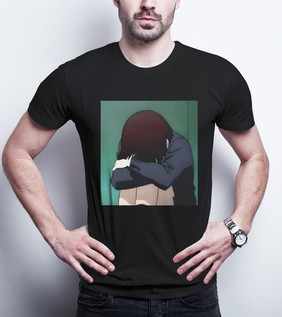 Lain Iwakura Sad Girl In Serial Experiments Lain Anime Iconic Scene T-Shirt