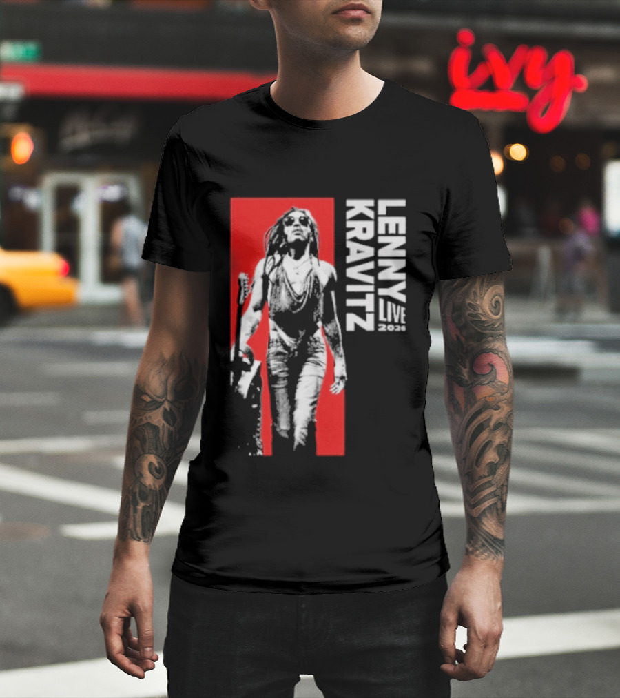 Lenny Kravitz Live 2026 Bold Red T-Shirt
