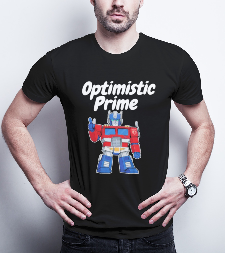 Optimistic Prime Robot Character Thumbs Up T-Shirt
