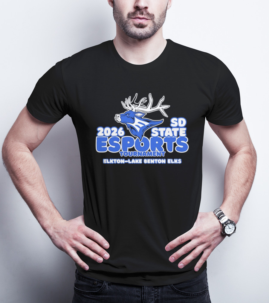 2026 SD State Esports Tournament Elkton Lake Benton Elks Elk Head T-Shirt