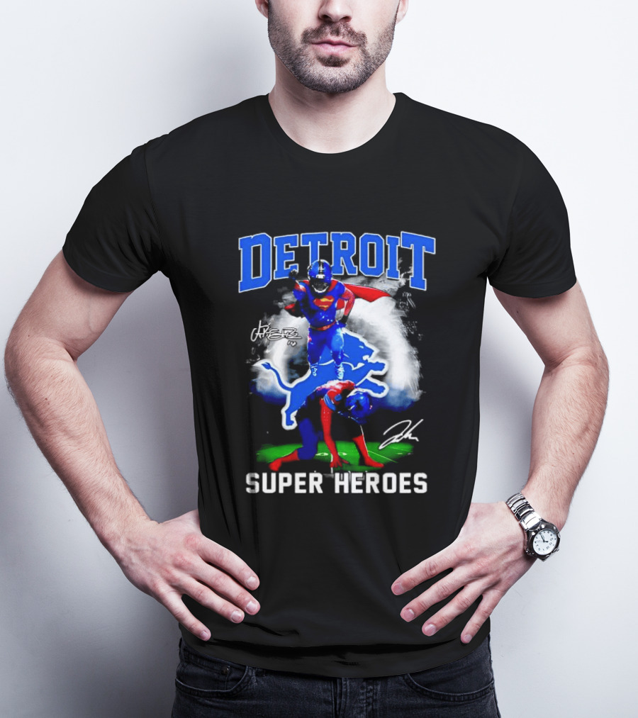 Detroit Lions Super Heroes Champion Legend T-Shirt