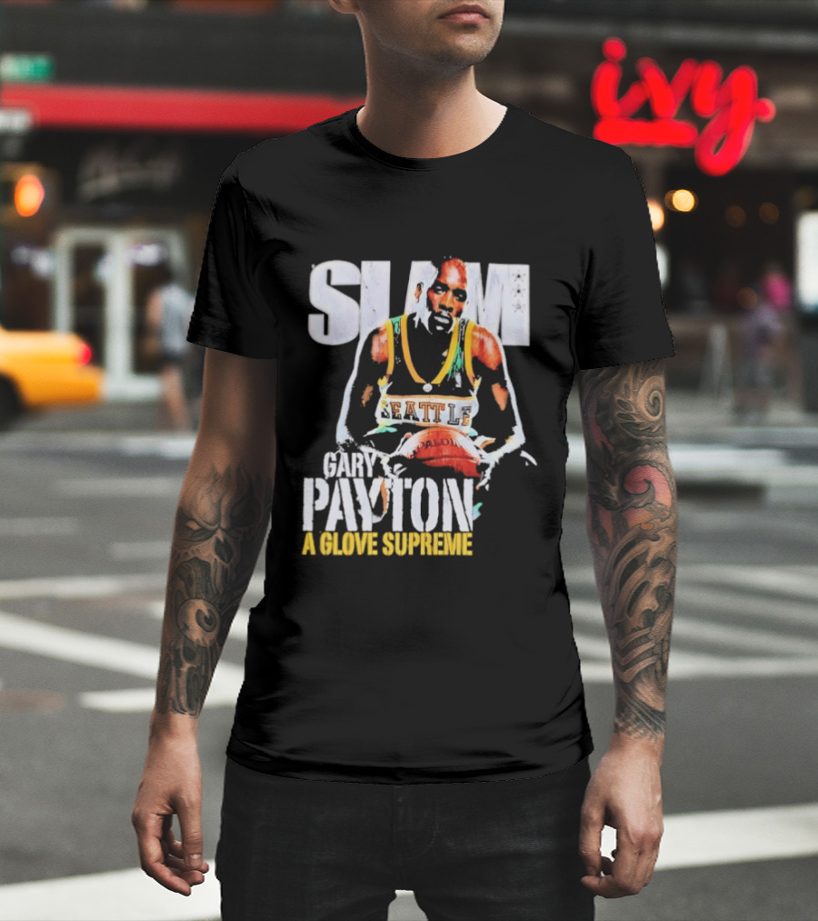 Gary Payton Slam A Glove Supreme 90s Basketball T-Shirt