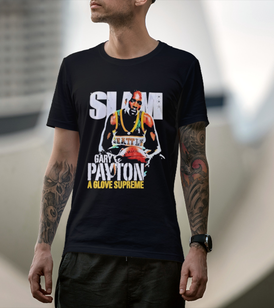 Gary Payton Slam A Glove Supreme 90s Basketball T-Shirt