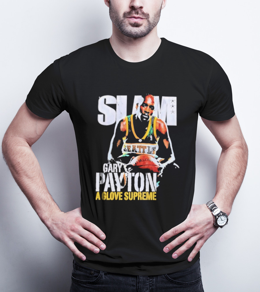 Gary Payton Slam A Glove Supreme 90s Basketball T-Shirt