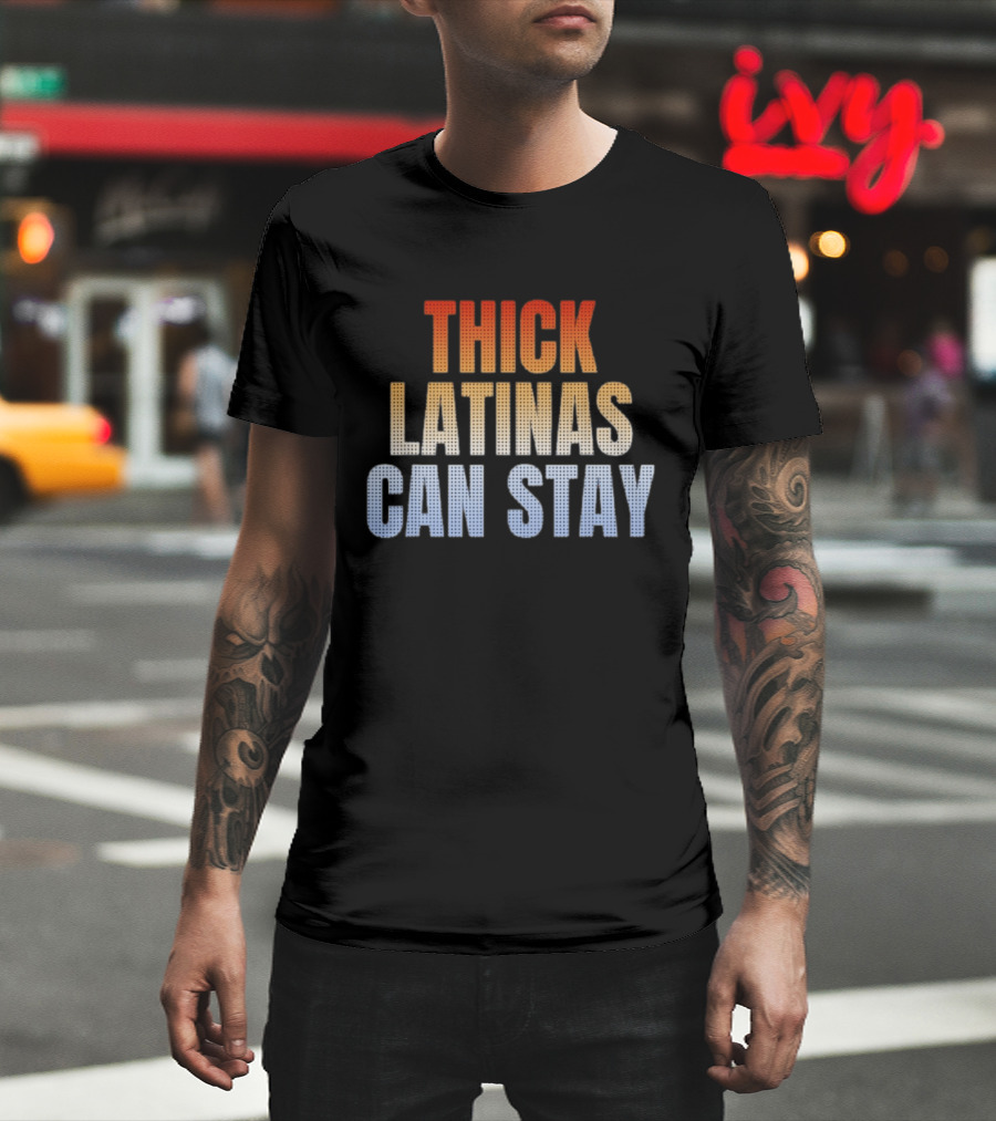 Thick Latinas Can Stay Retro Gradient Pop T-Shirt