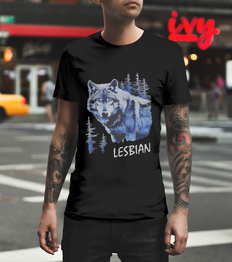Wolf Lesbian Blue Forest T-Shirt
