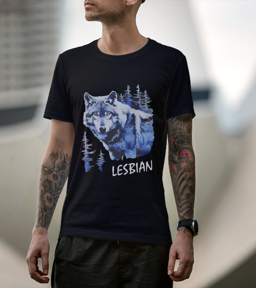 Wolf Lesbian Blue Forest T-Shirt