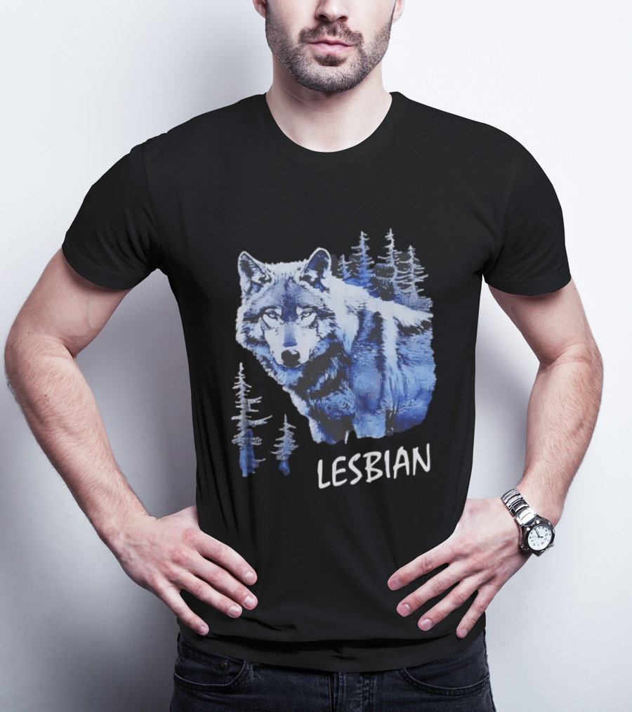 Wolf Lesbian Blue Forest T-Shirt