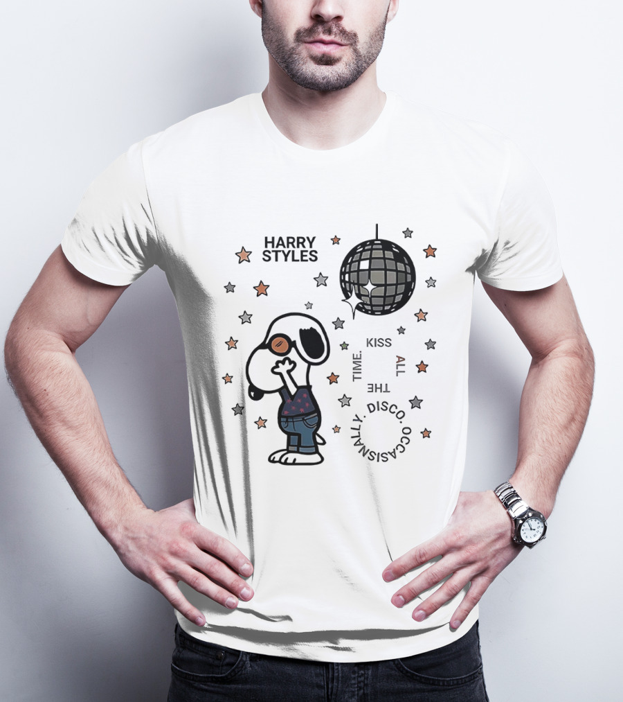 Harry Styles Snoopy Kiss The Disco Ball Occasionally T-Shirt