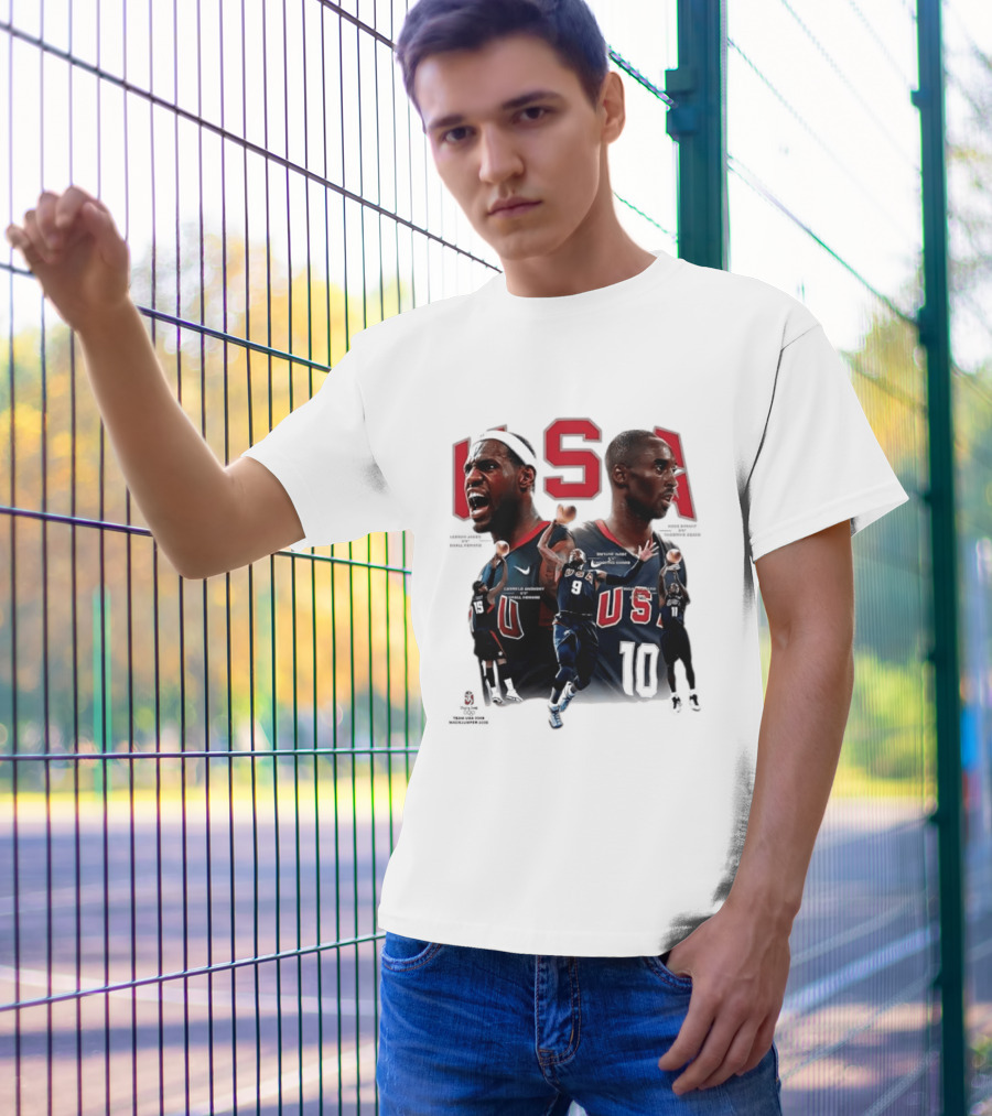 Kobe Bryant LeBron James Dwyane Wade Carmelo Anthony USA Basketball Redeem Team T-Shirt