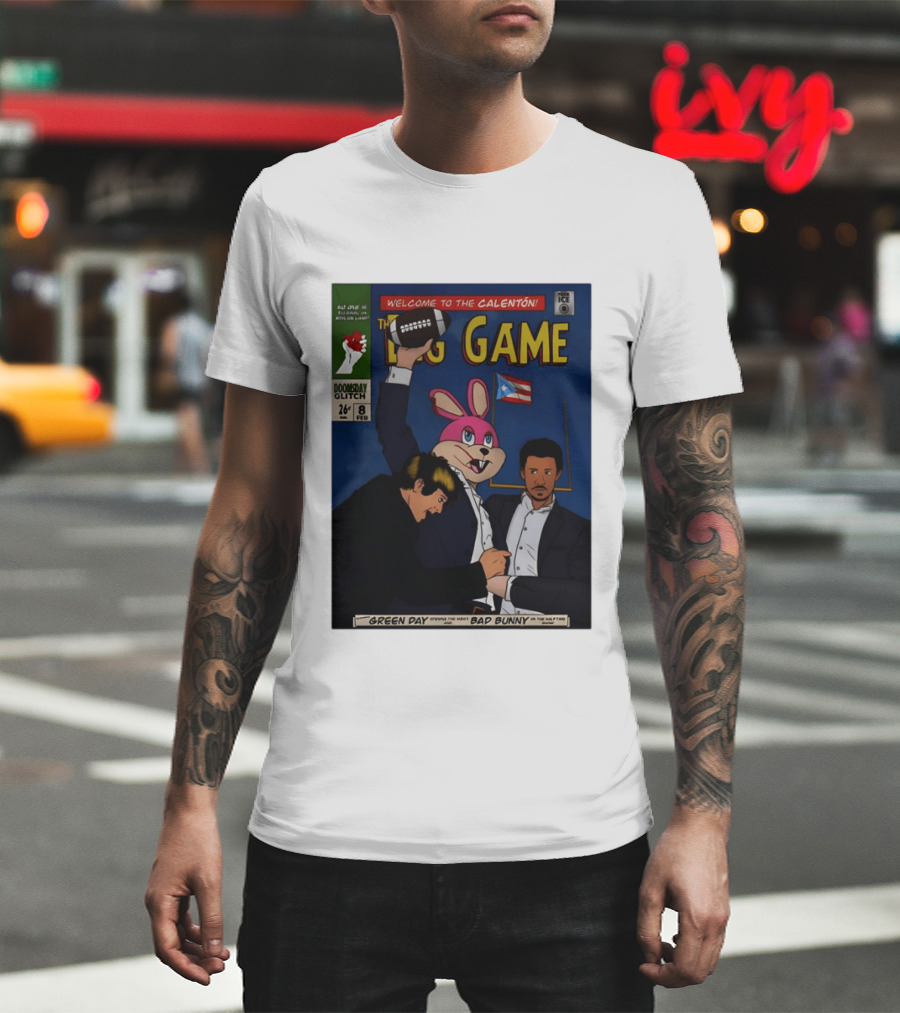 Welcome To The Calenton The Big Game Green Day Bad Bunny Doomsday Glitch T-Shirt