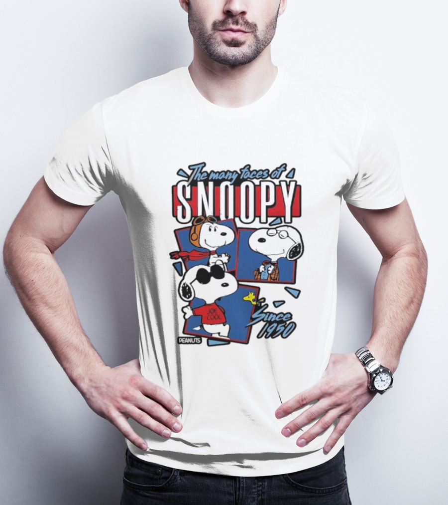 The Many Faces Of Snoopy Joe Cool Aviator Since 1950 T-Shirt