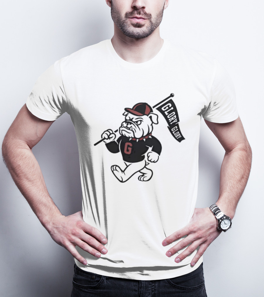 University Of Georgia G Glory Glory Bulldogs Hairy Dawg Flag T-Shirt
