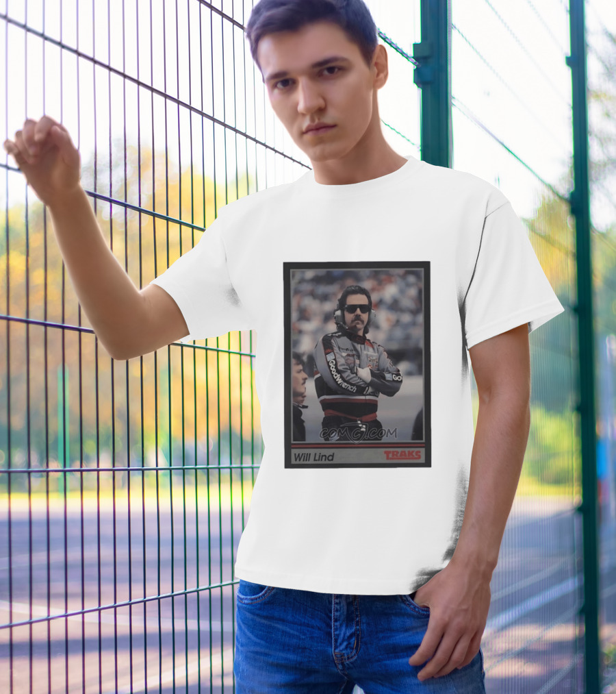 Will Lind 1991 NASCAR Goodwrench Traks Racing Trading Card T-Shirt