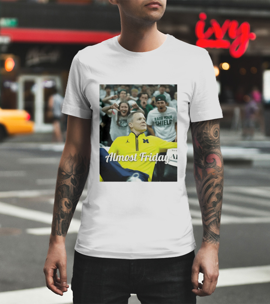 Michigan Wolverines Basketball Dusty May Almost Friday 2026 T-Shirt