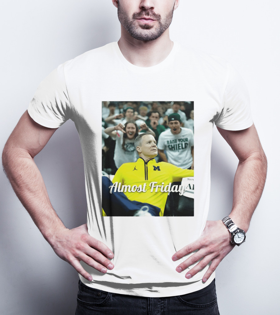 Michigan Wolverines Basketball Dusty May Almost Friday 2026 T-Shirt