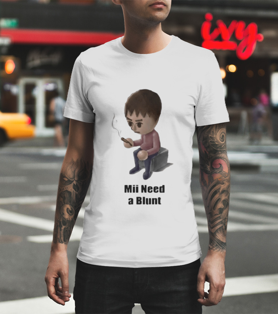 Mii Need A Blunt Smoking Character Gaming Twist T-Shirt