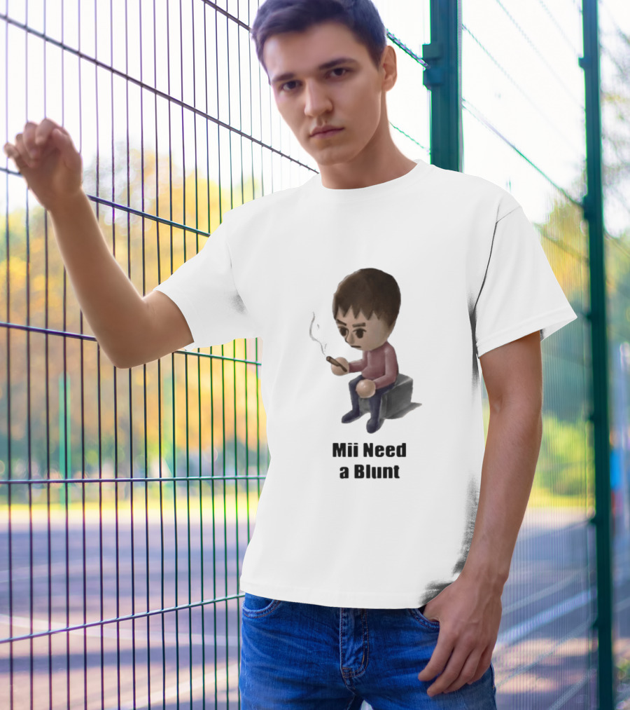 Mii Need A Blunt Smoking Character Gaming Twist T-Shirt