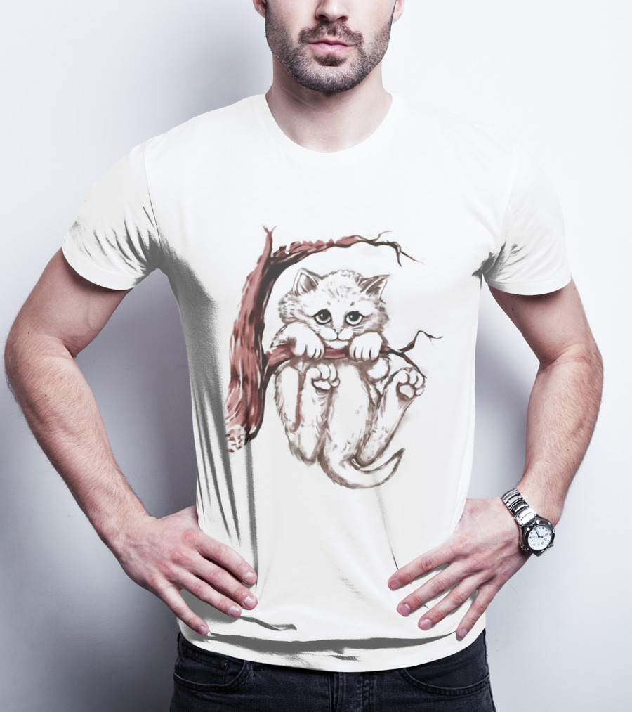 Hang In There Baby Cat On A Branch T-Shirt