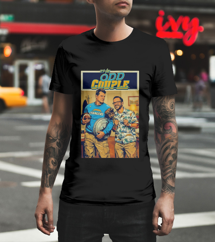 Los Angeles Chargers The Odd Couple TV Show Cartoon Football T-Shirt