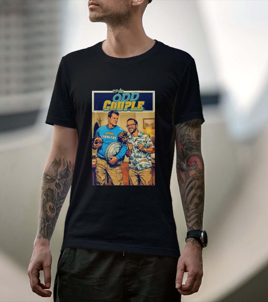 Los Angeles Chargers The Odd Couple TV Show Cartoon Football T-Shirt
