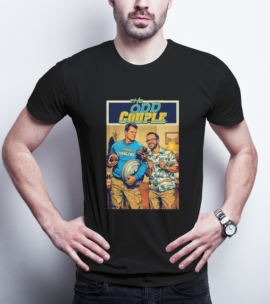 Los Angeles Chargers The Odd Couple TV Show Cartoon Football T-Shirt