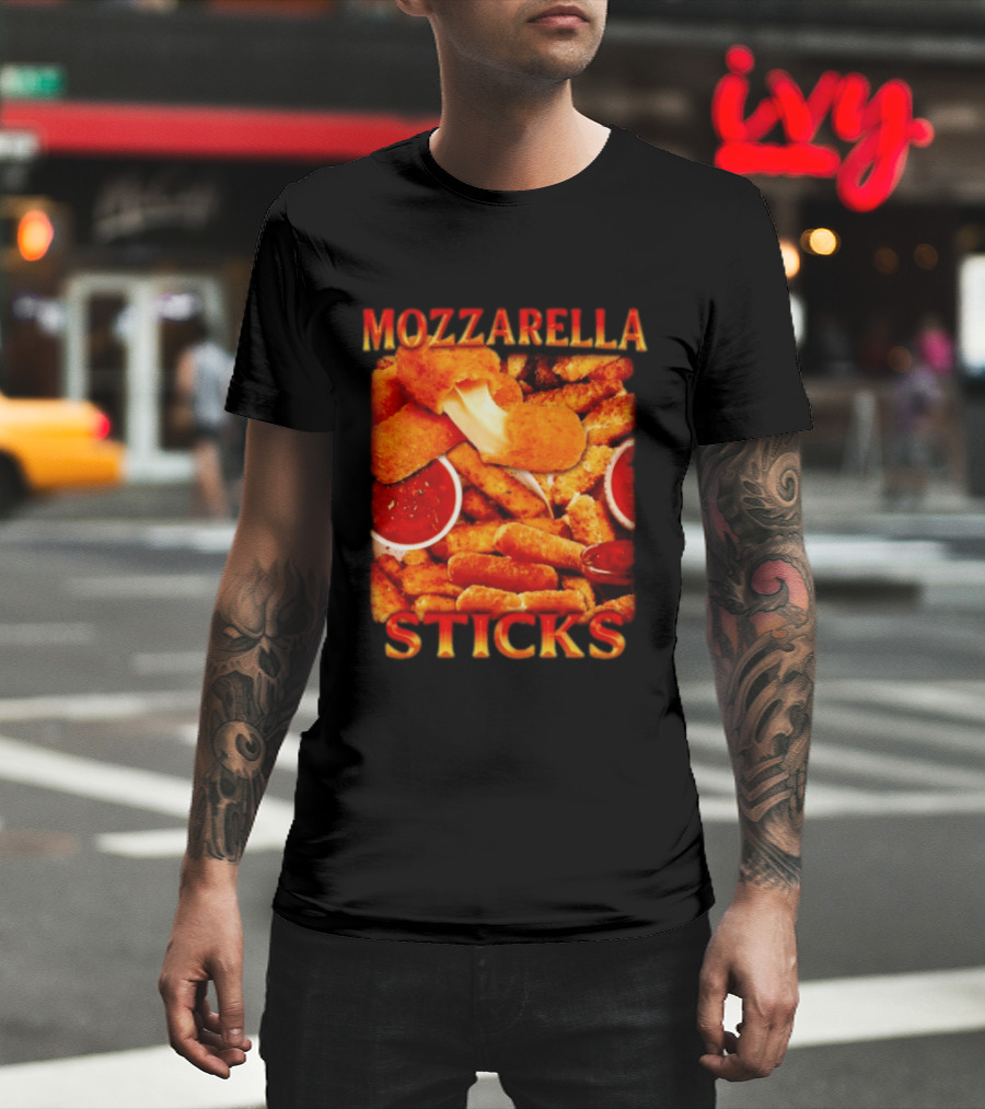 Mozzarella Sticks Gooey Cheese And Marinara Snack T-Shirt