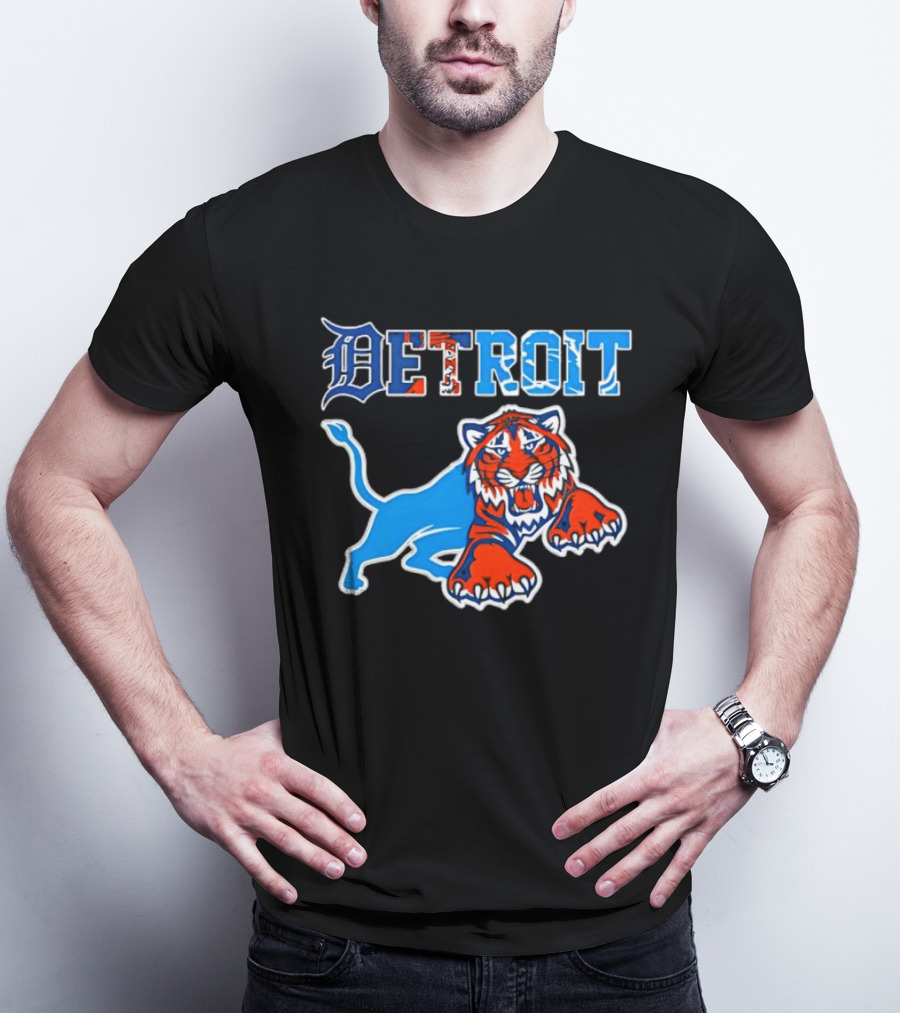 Detroit Tigers Lions Collaboration Fan Gear T-Shirt