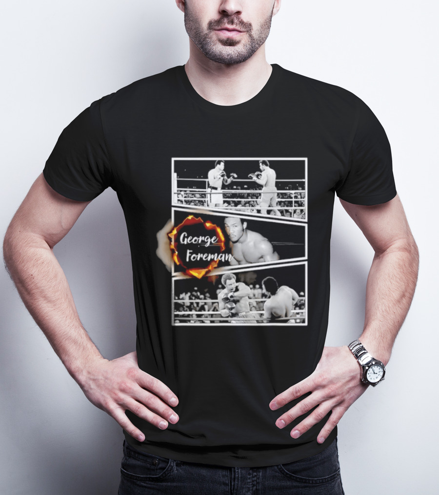 George Foreman Boxing Legend Iconic Fight Moments T-Shirt