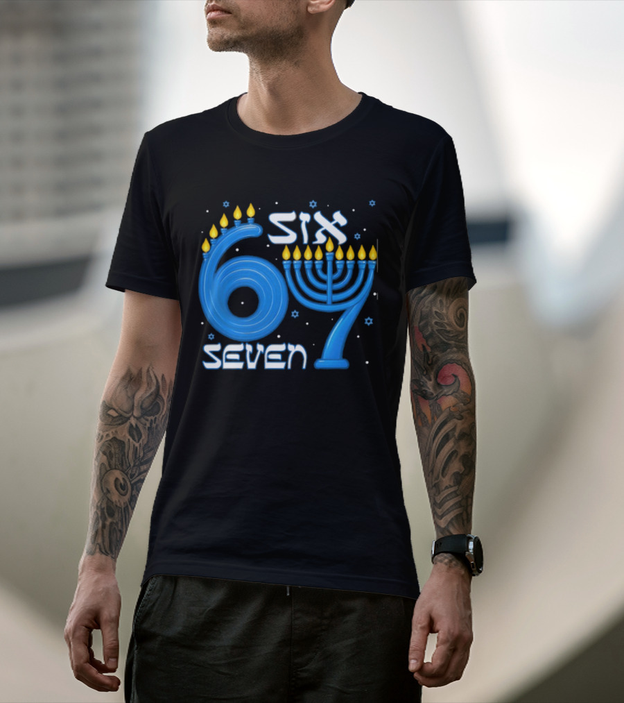 Hanukkah Menorah Six 7 Celebration T-Shirt