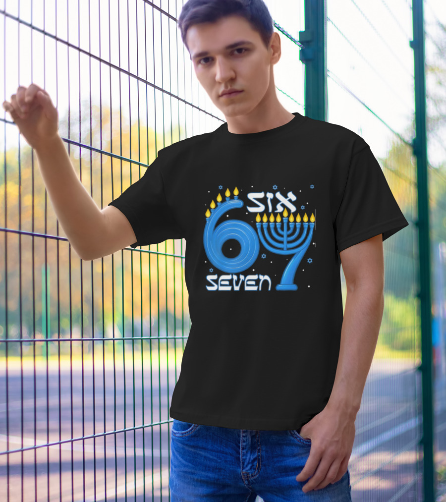Hanukkah Menorah Six 7 Celebration T-Shirt