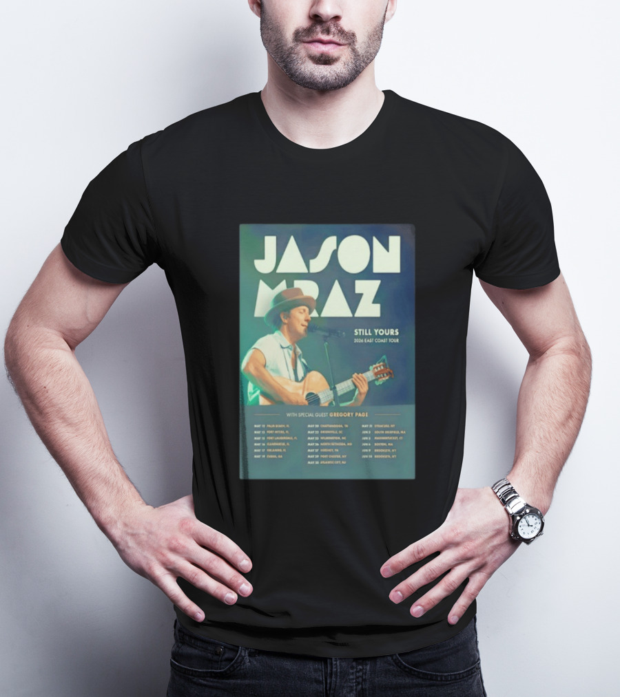 Jason Mraz Still Yours 2026 East Coast Tour Gregory Page Special Guest T-Shirt