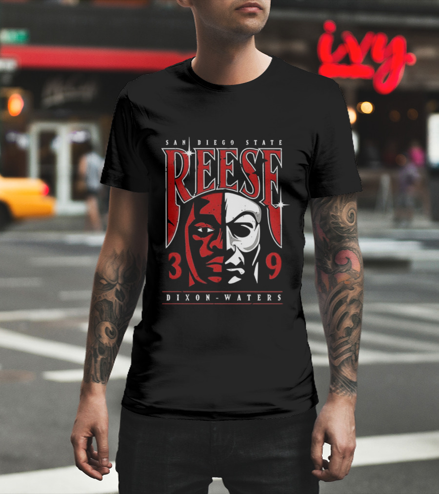 San Diego State Reese Dixon Waters 39 Bicolor Face T-Shirt