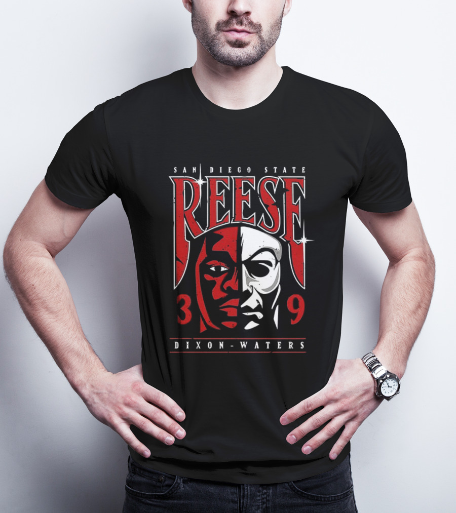 San Diego State Reese Dixon Waters 39 Bicolor Face T-Shirt